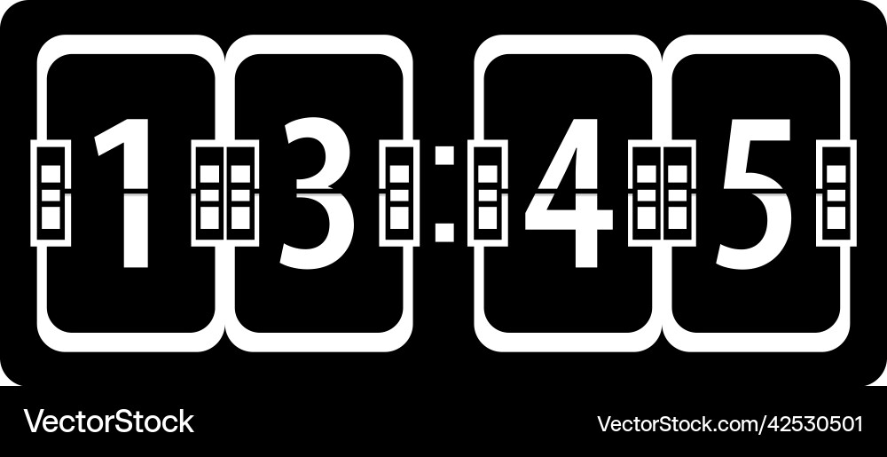 Flip digits clock turning over time indicator – Royalty-Free Vector ...