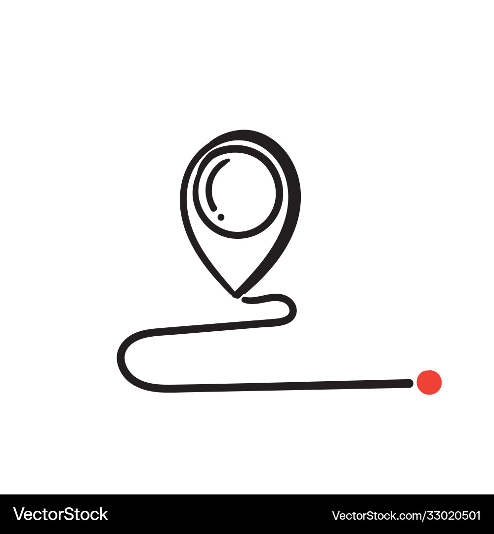 Hand drawn doodle gps icon symbol for relocate Vector Image
