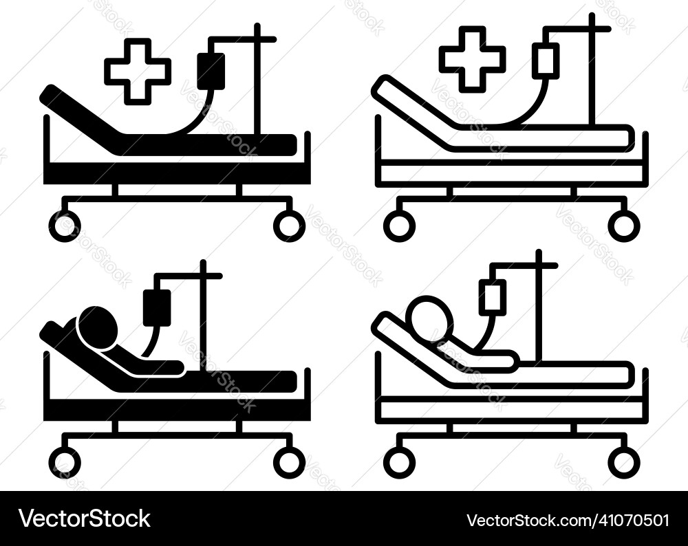 Intensive care unit line icon resuscitation Vector Image