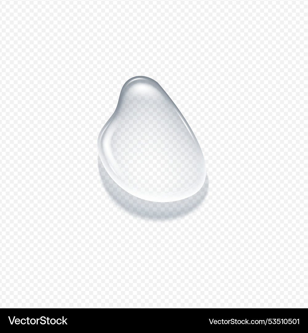 Realistic liquid drop element on transparent Vector Image