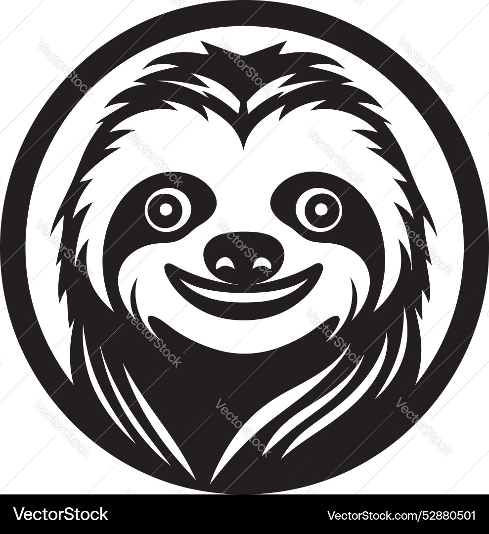 Relaxation mode sloth logo opulence chill Vector Image