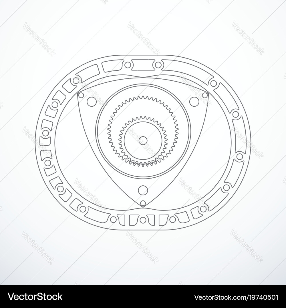 Rotary wankel engine Royalty Free Vector Image