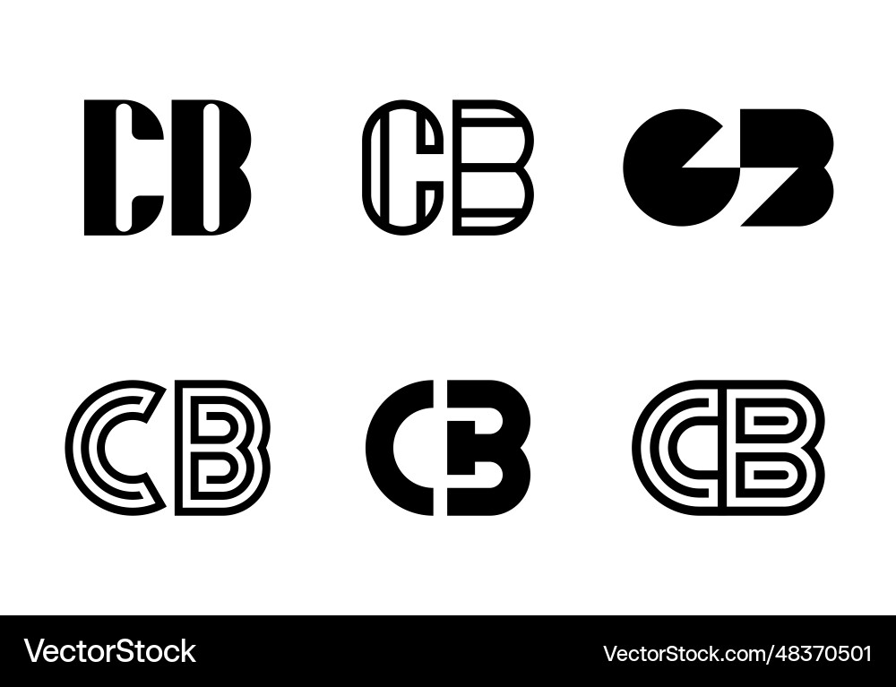 Set of letter cb logos Royalty Free Vector Image