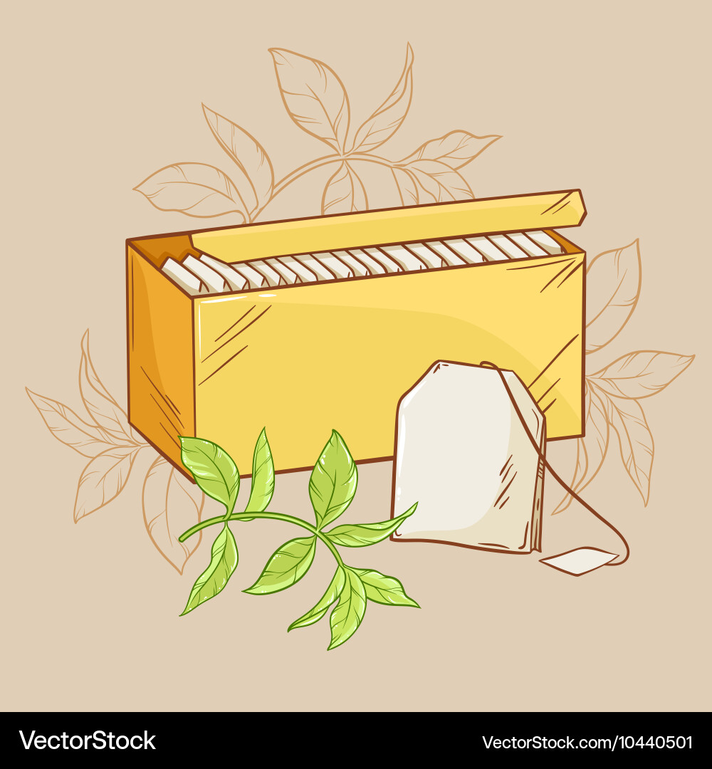Tea pack and bag Royalty Free Vector Image - VectorStock