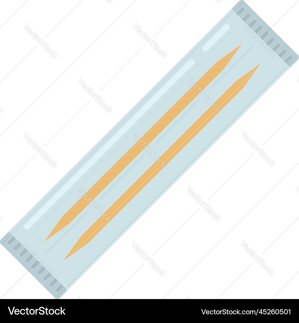 Toothpick package icon flat tooth pick Royalty Free Vector