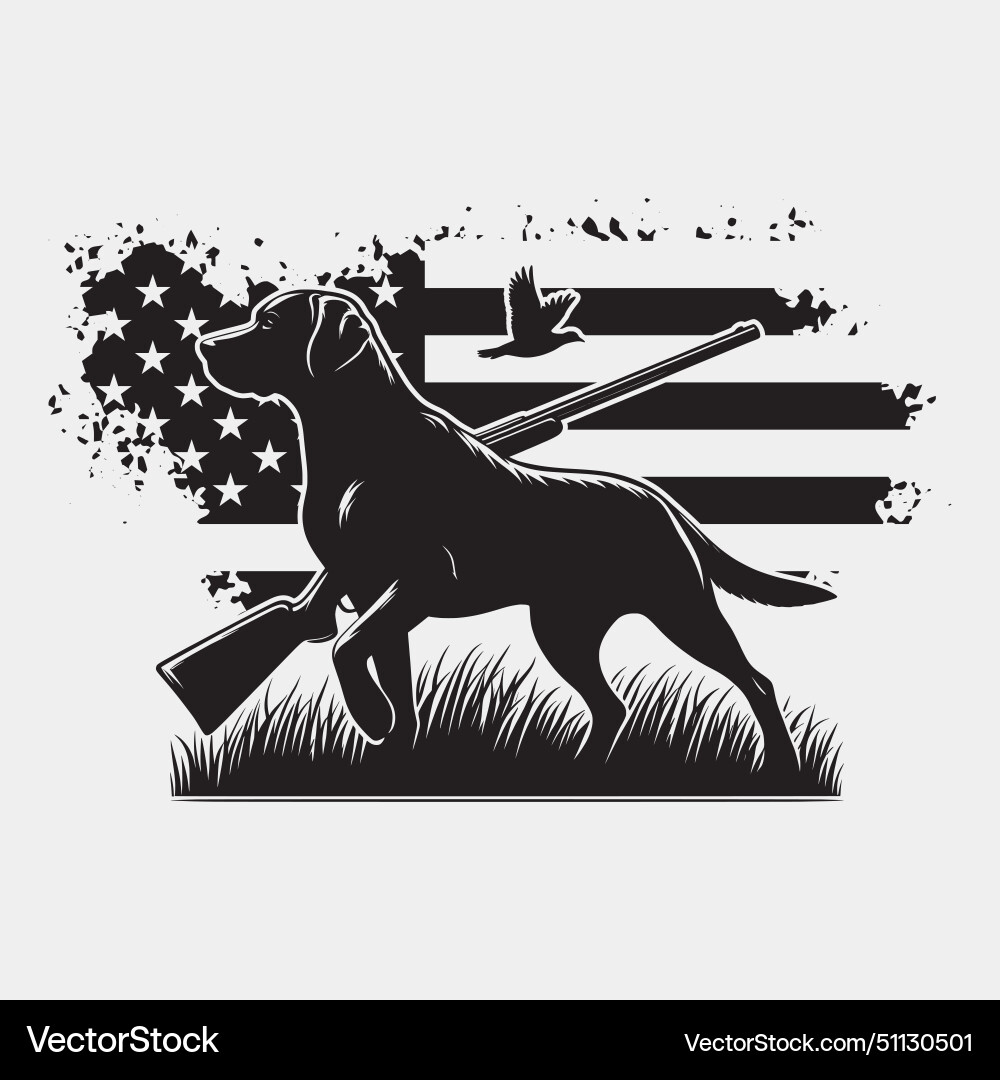 Us hunting dog silhouette svg file Royalty Free Vector Image