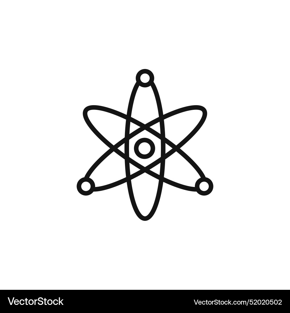 Atom scientific icon outline collection in black Vector Image