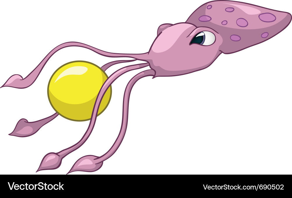 Cartoon character squid Royalty Free Vector Image