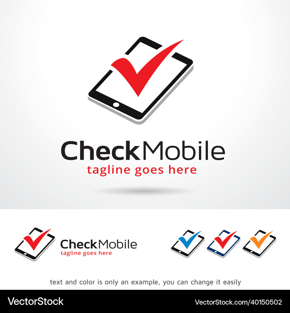 Check mobile logo template Royalty Free Vector Image