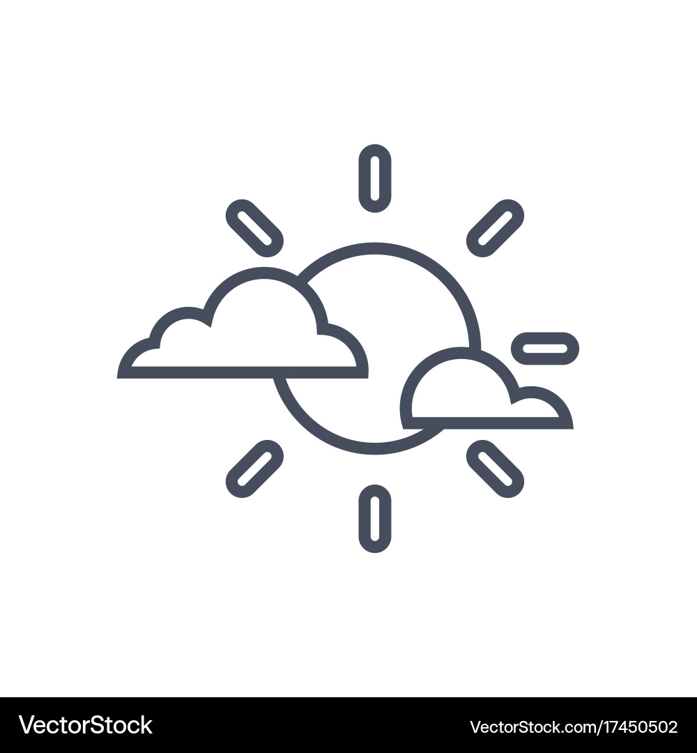 Clouds and sun weather icon climate forecast Vector Image