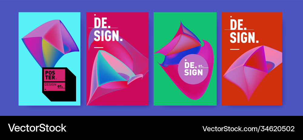 Colorful abstract liquid and fluid poster Vector Image