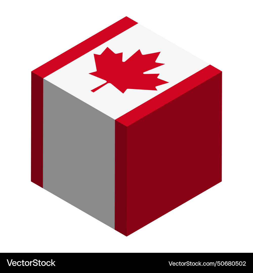 Cube flag of canada Royalty Free Vector Image - VectorStock