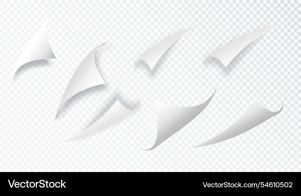 Curly page corner realistic curled Royalty Free Vector Image