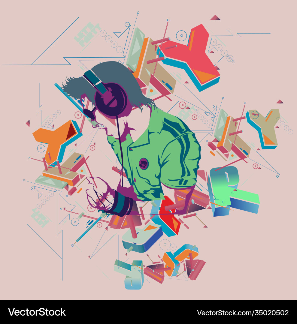 Dj party music Royalty Free Vector Image - VectorStock