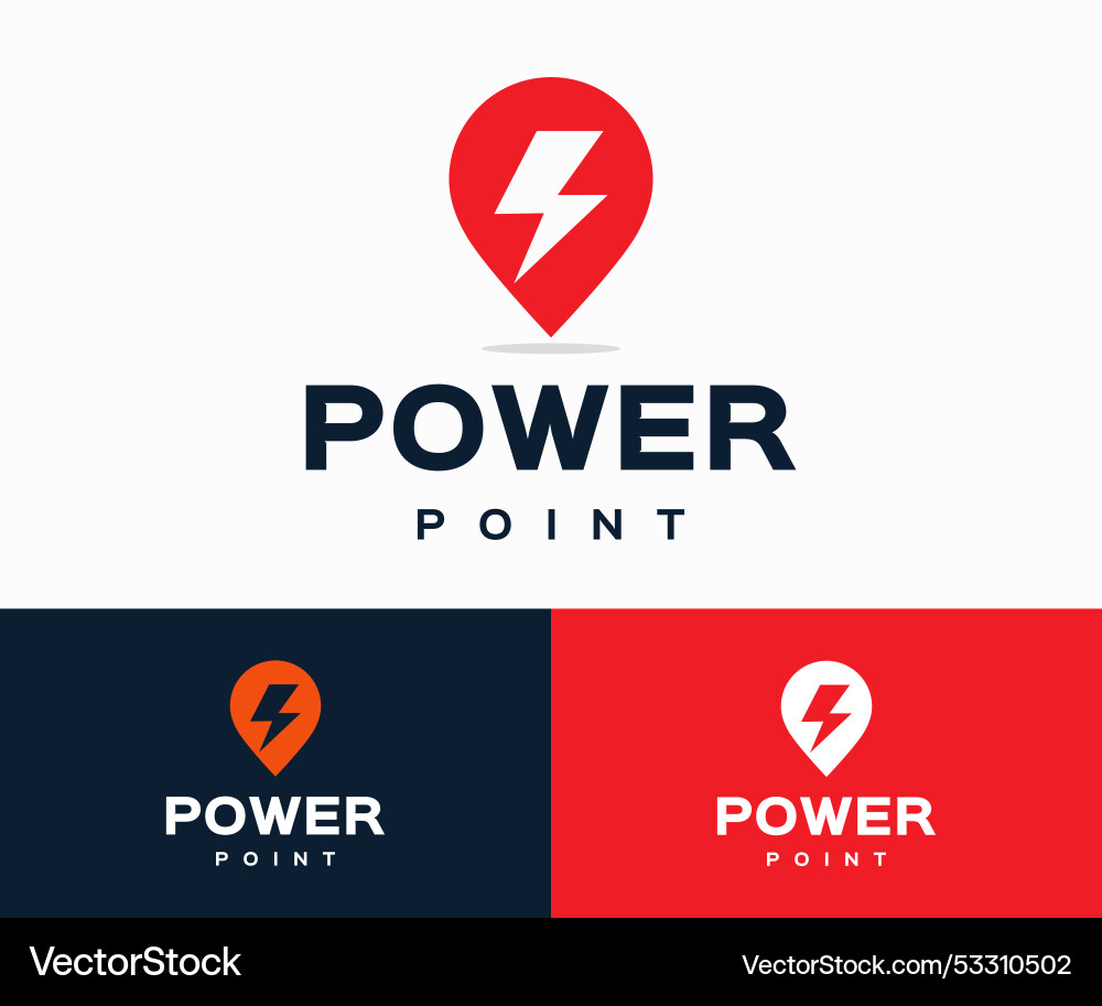 Electric point logo or electricity pin design Vector Image
