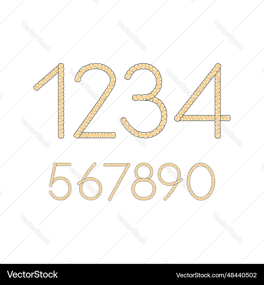 Schriftnummern von blonden Dreadlocks Lizenzfreier Vektor