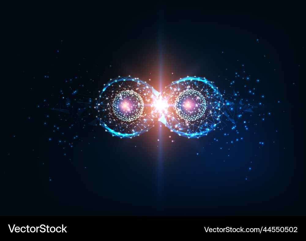 Futuristic infinity symbol quantum entanglement Vector Image