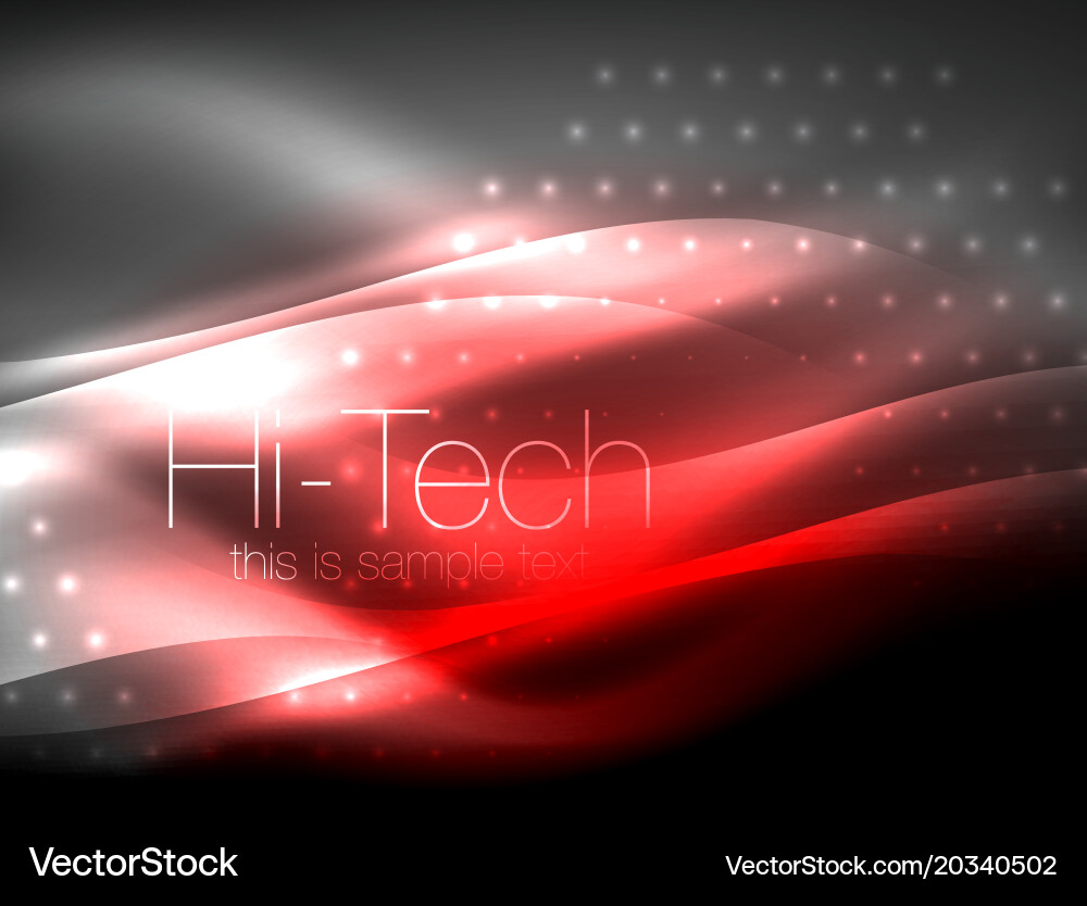 Glittering neon glowin wave techno modern art Vector Image