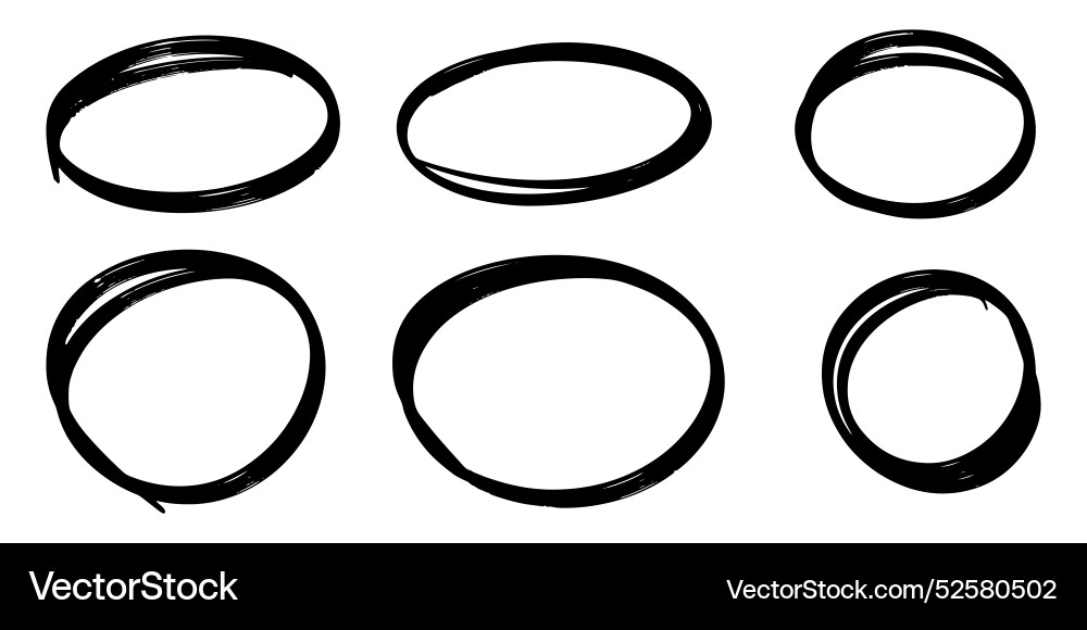 Hand drawn cartoon circle line Royalty Free Vector Image