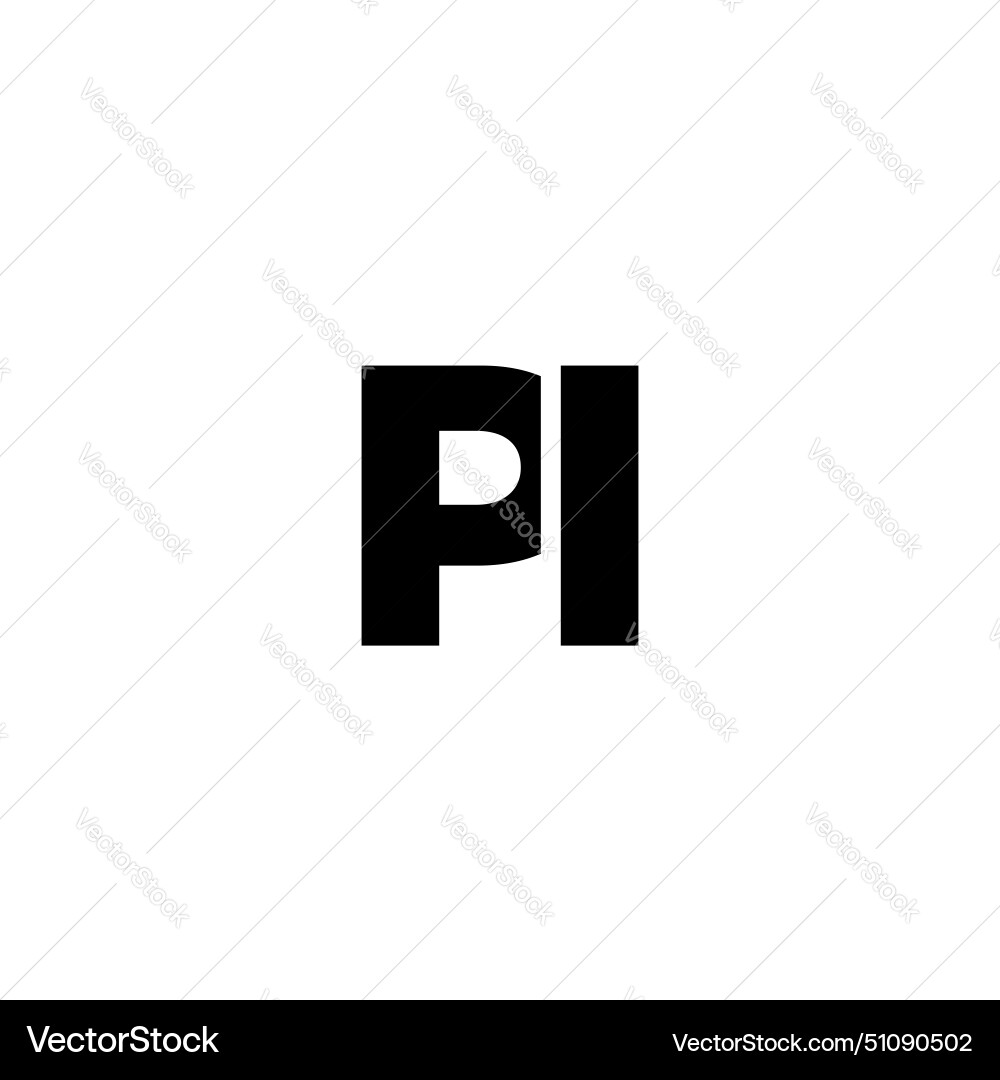 Letter p and i pi logo design template minimal Vector Image