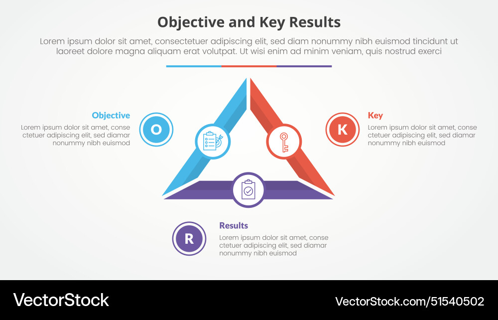 Okr objectives and key results framework Vector Image