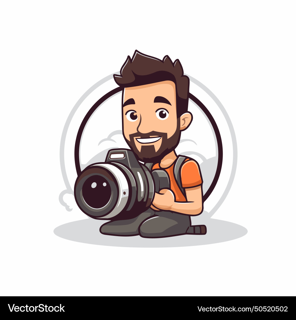 Photographer with camera cartoon character Vector Image