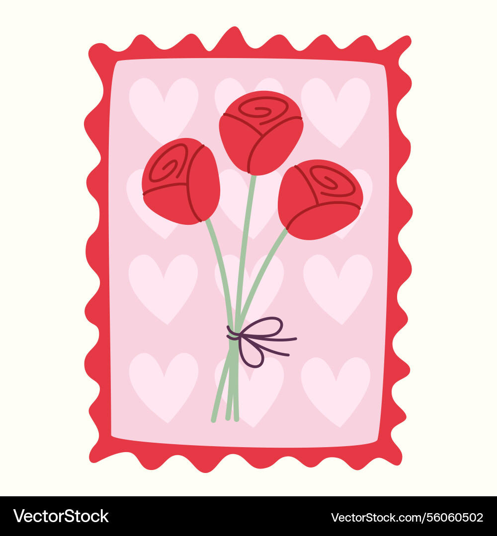 Postage stamps for valentine s day Royalty Free Vector Image
