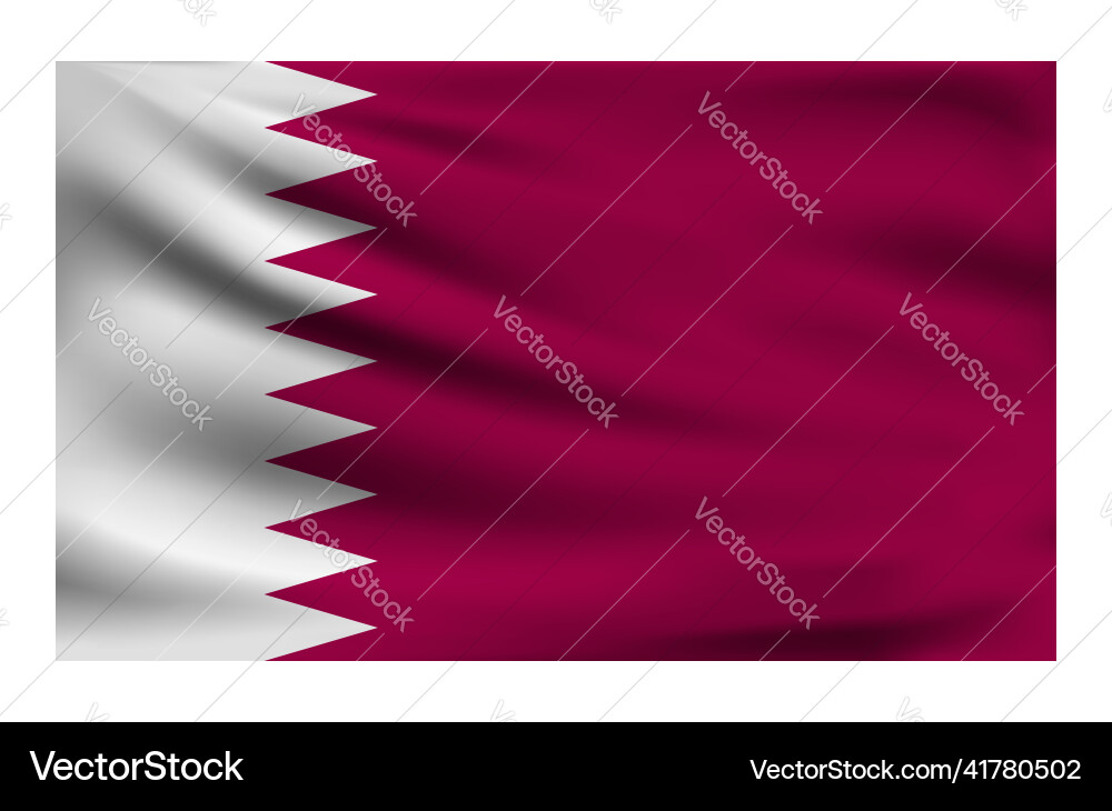 Realistic national flag of qatar current state Vector Image