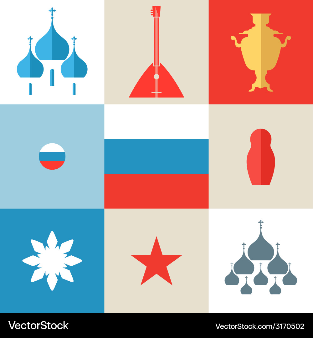 Russia icon set Royalty Free Vector Image - VectorStock