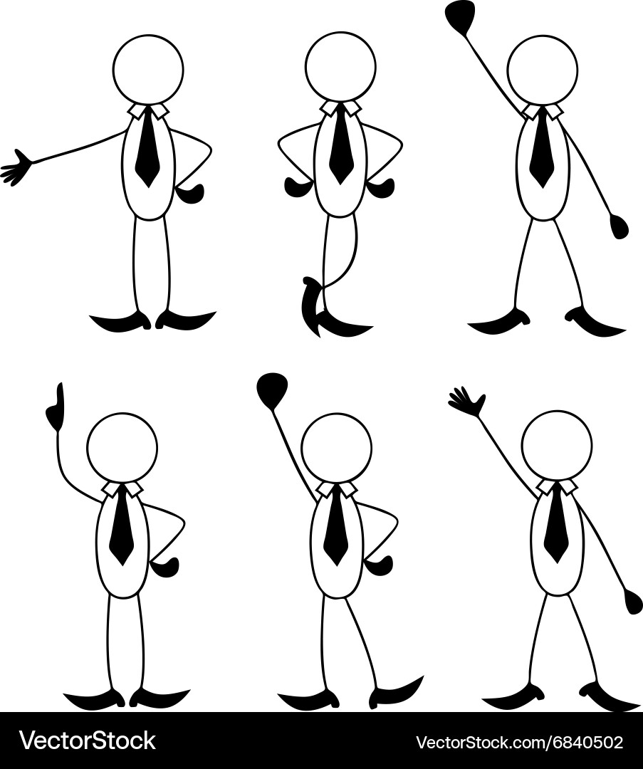 Stick figures businessman Royalty Free Vector Image
