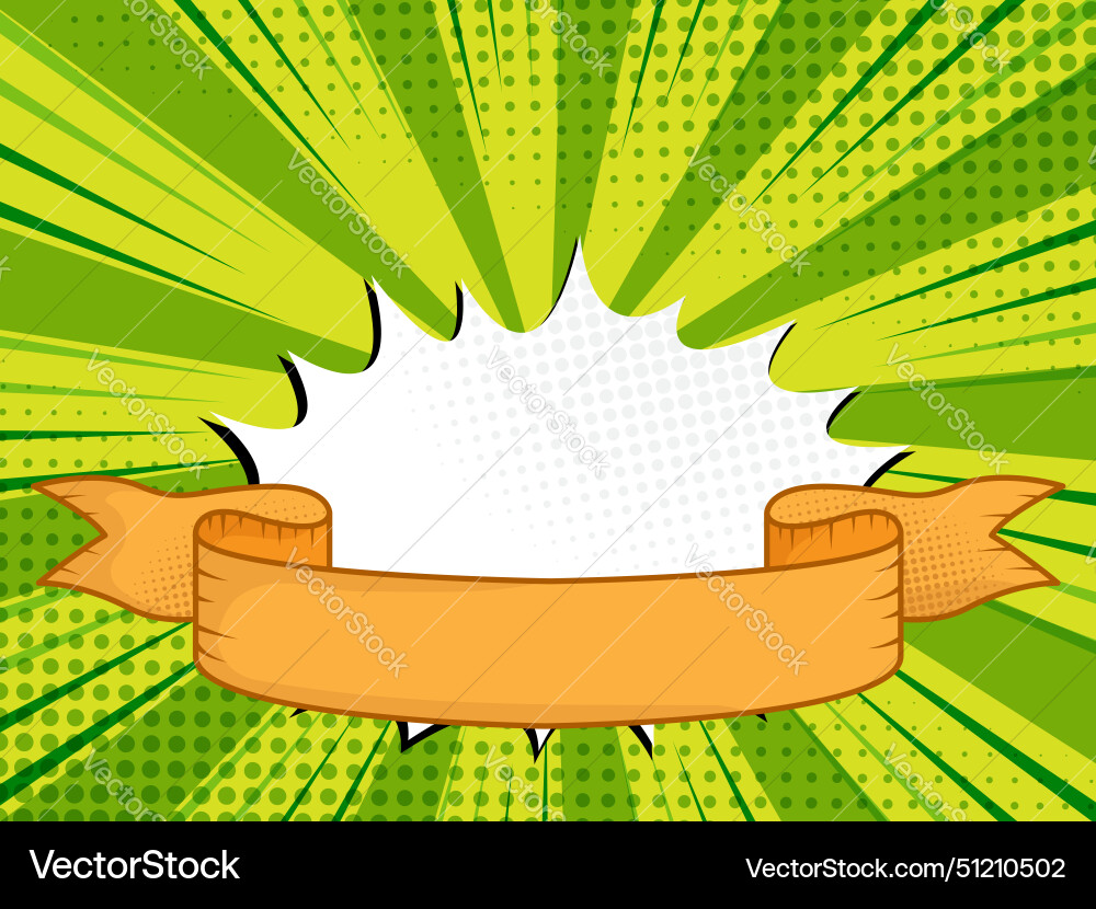 Vintage ribbon with comic book pop art dotted Vector Image