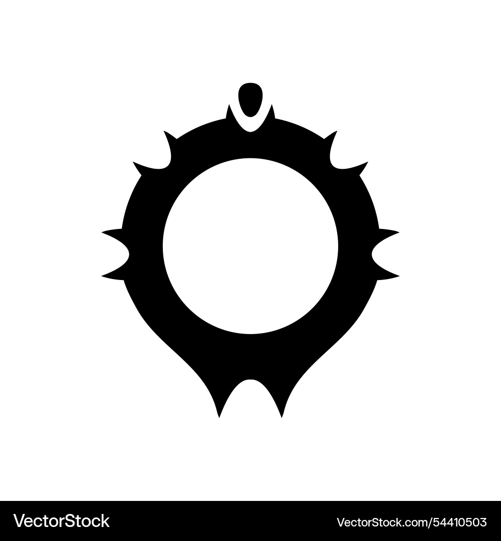 Black circle frame with horns for a gothic avatar Vector Image