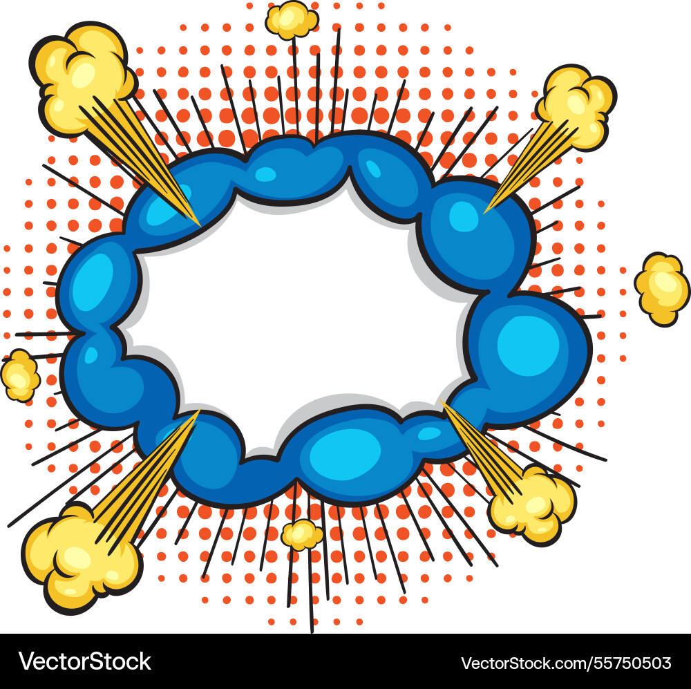 Colorful comic explosion speech bubble Royalty Free Vector