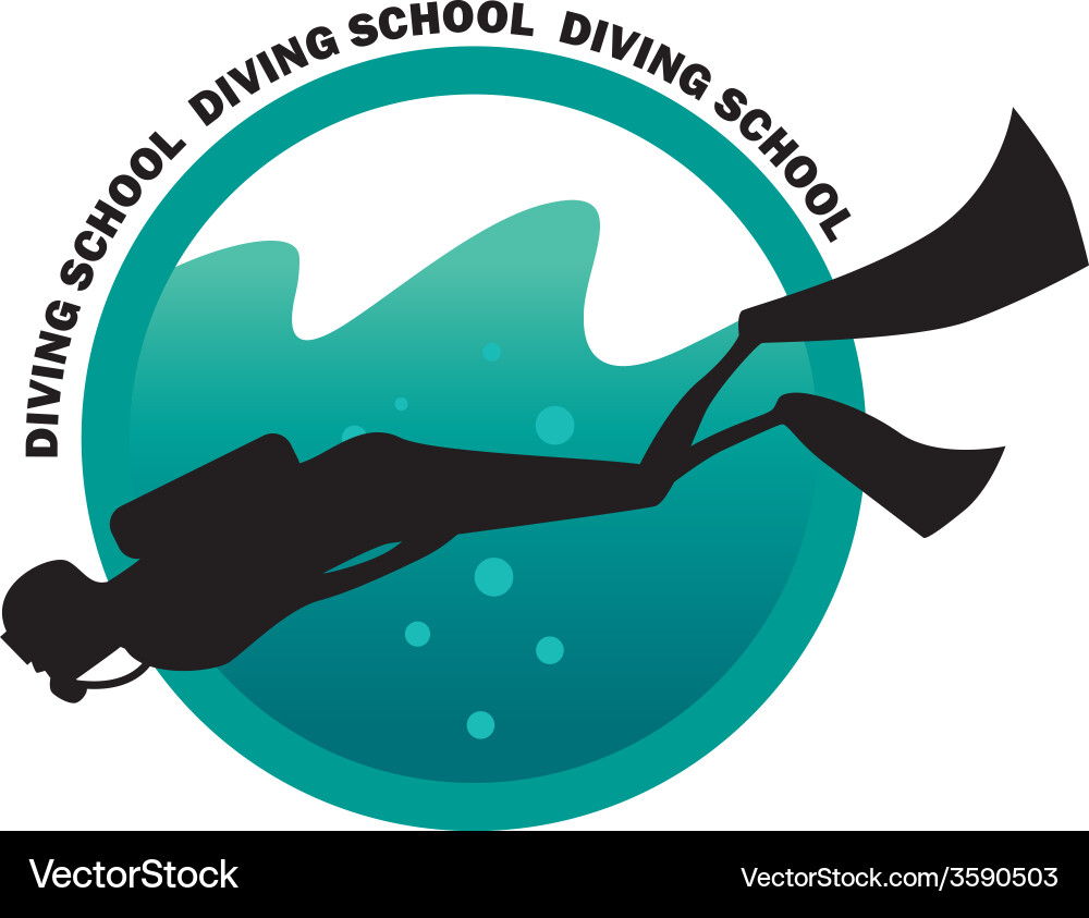 Diving school logo Royalty Free Vector Image - VectorStock
