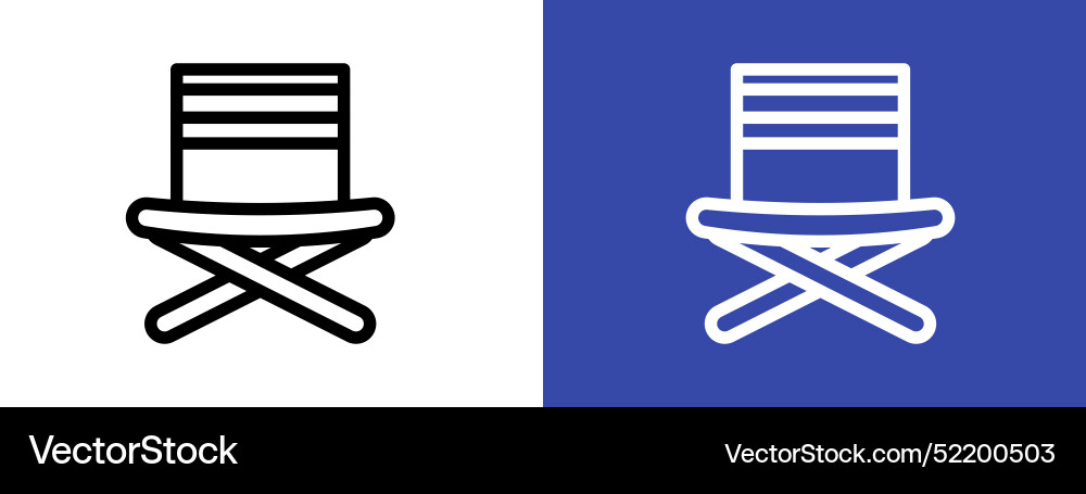 Folding chair icon logo sign set outline Vector Image