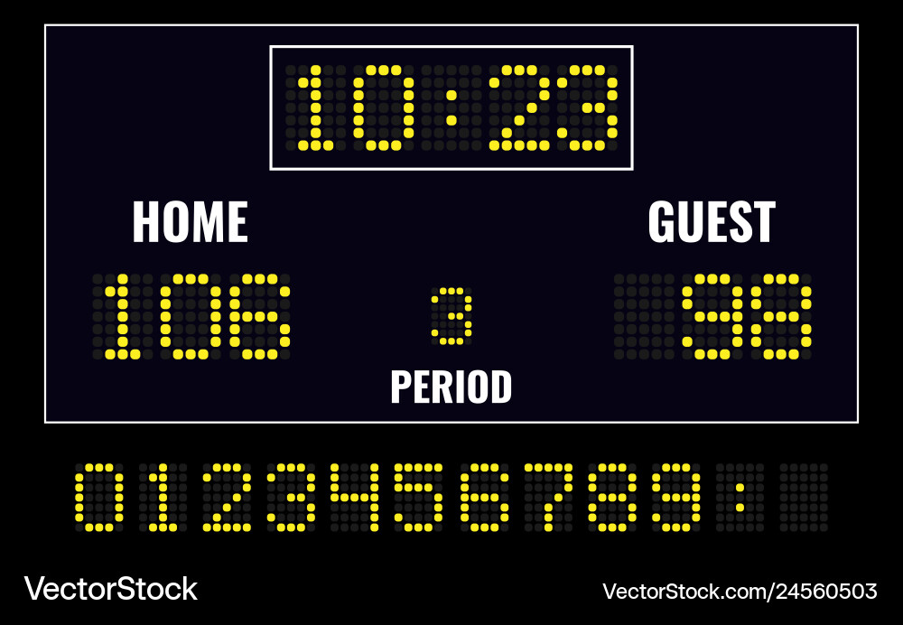 Led digital scoreboard Royalty Free Vector Image