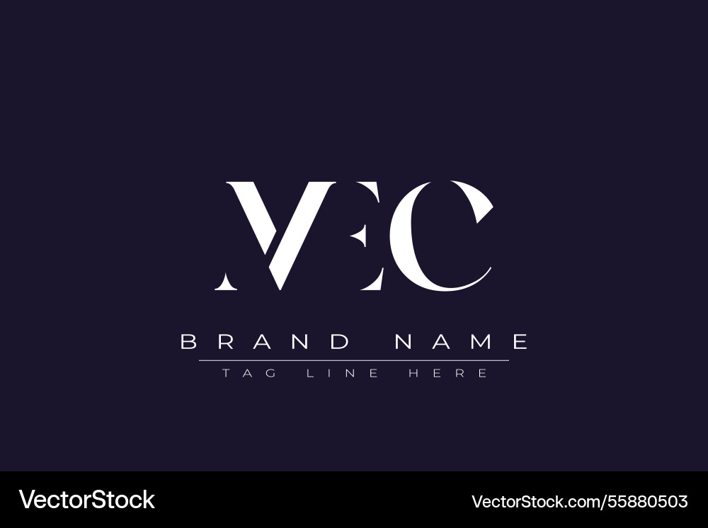Mec abstract letter logo design Royalty Free Vector Image