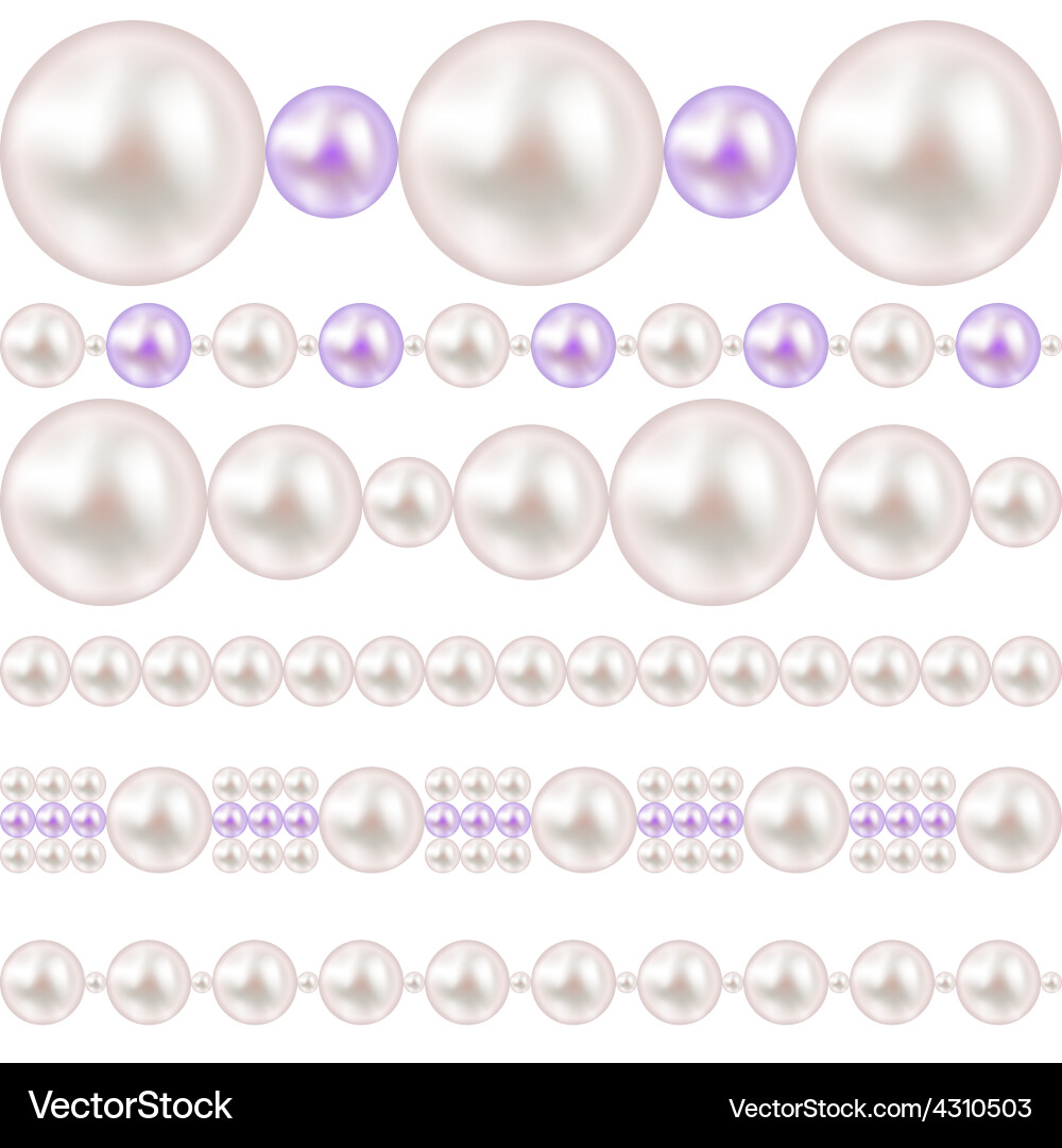 Pearl realistische Grenzen gesetzt Lizenzfreies Vektorbild