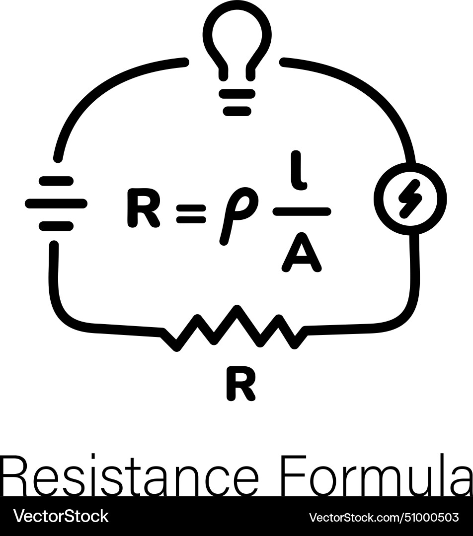 Resistance formula Royalty Free Vector Image - VectorStock