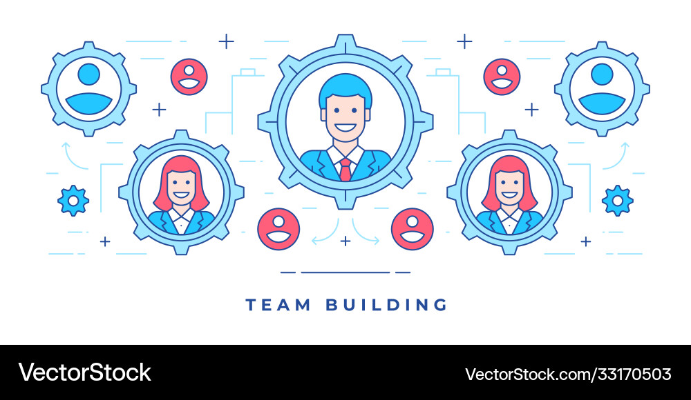 Team Building Banner Royalty Free Vector Image