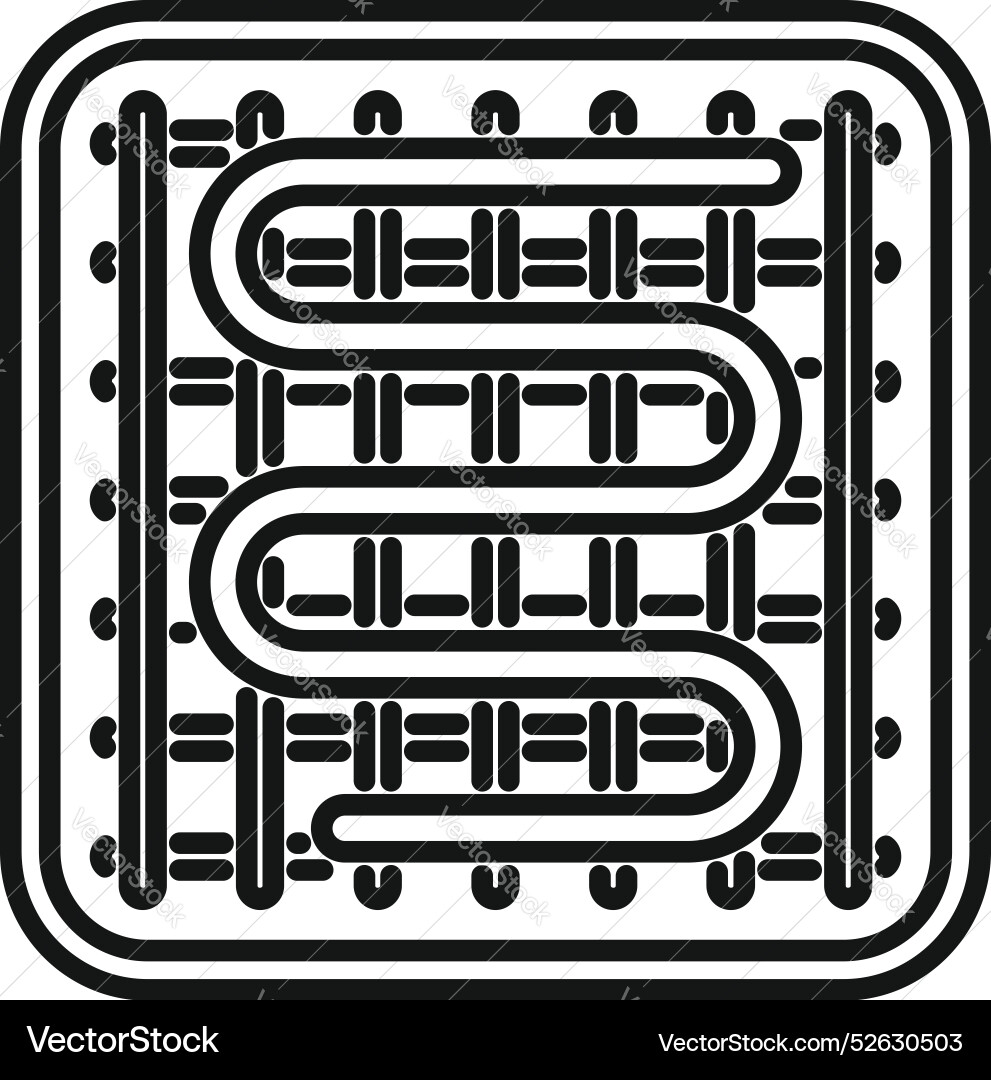Underfloor heating system with pipes and heating Vector Image