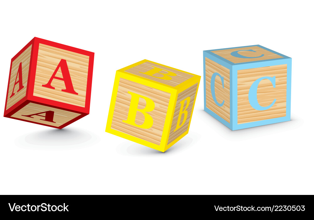 Word abc written with alphabet blocks Royalty Free Vector