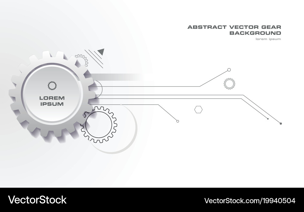 Abstract gear background with lines in grey color Vector Image