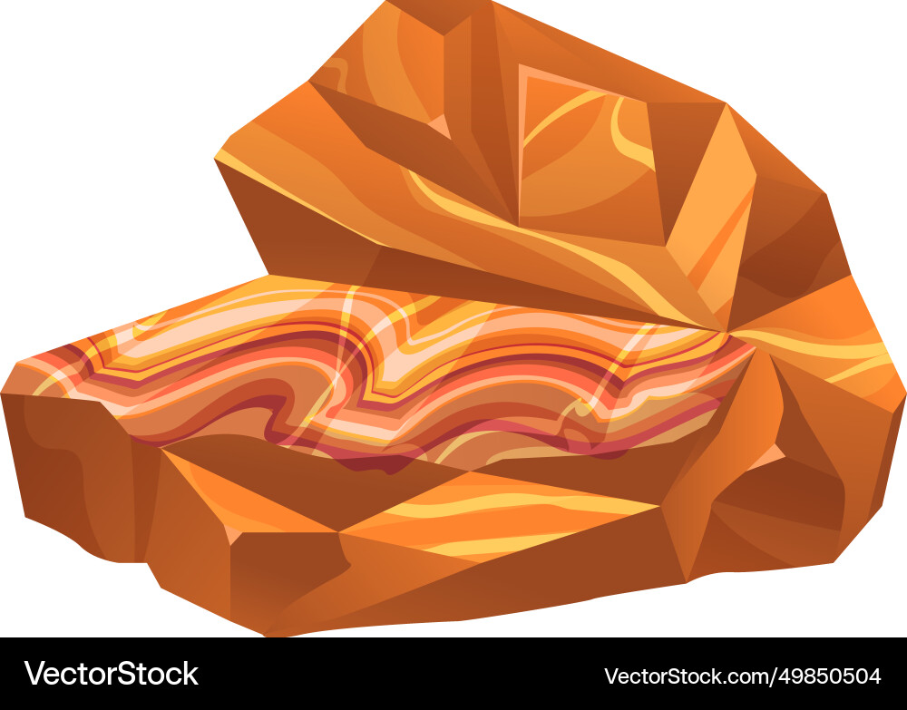 Amber crystal gemstone with striped pattern Vector Image