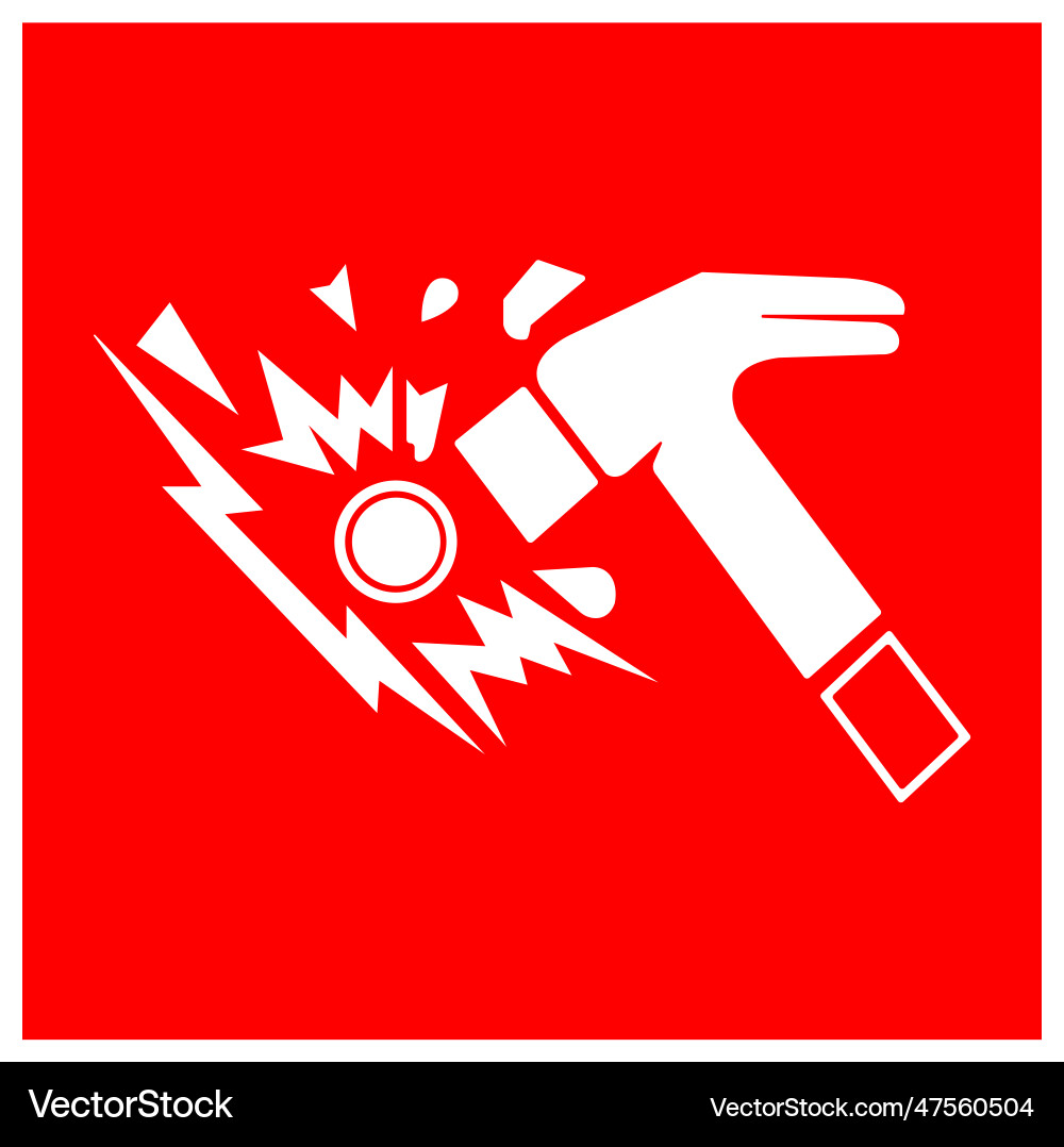 Break glass symbol sign isolate on white Vector Image