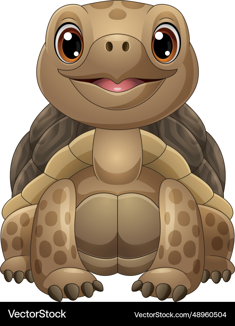 Cartoon sea turtle on white background Royalty Free Vector