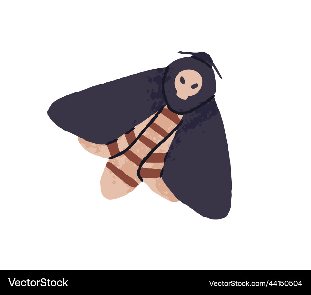 Death-head hawkmoth creepy moth with wings Vector Image