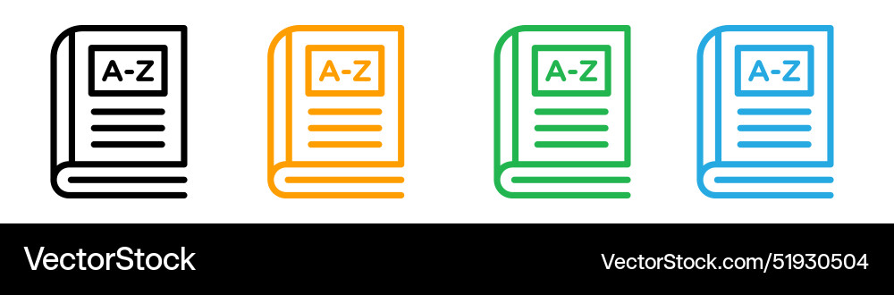 Dictionaries icon depicting open books Royalty Free Vector