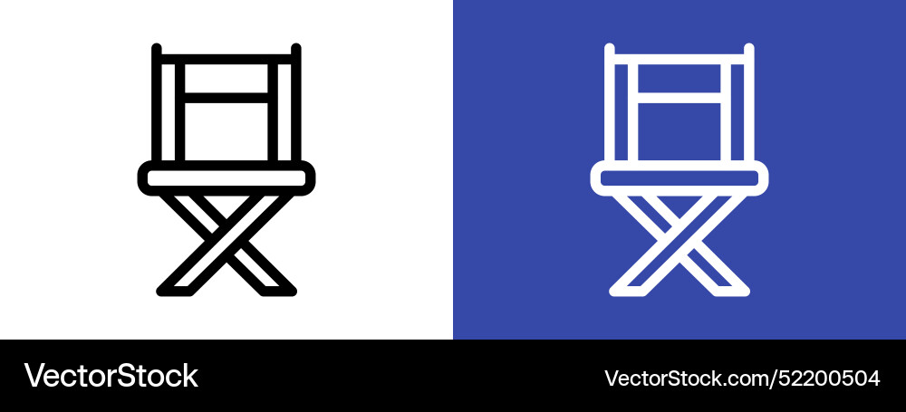 Folding chair icon logo sign set outline Vector Image