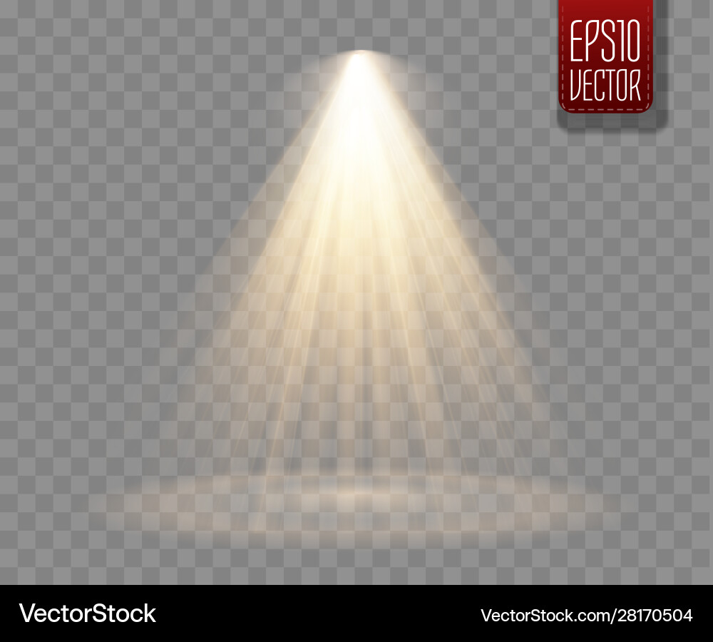 Gold spotlight isolated light Royalty Free Vector Image